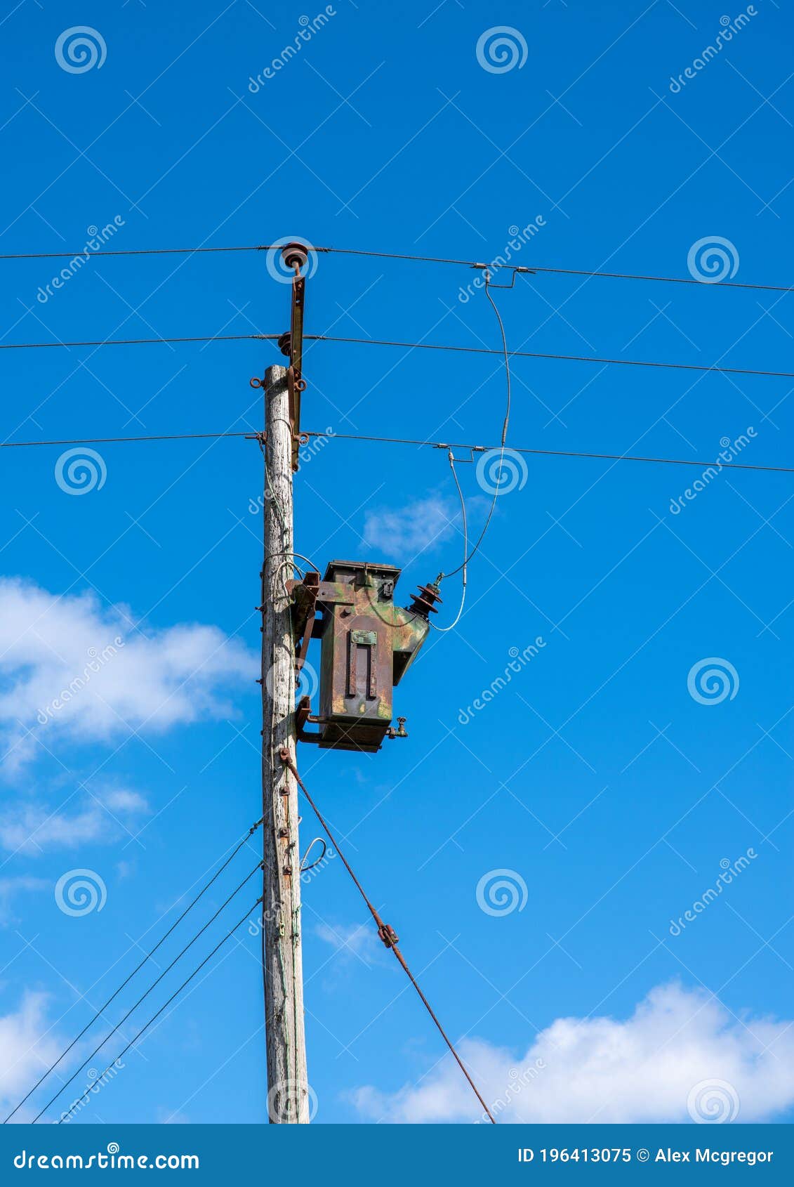 Electricity Transformer on Telegraph Pole Stock Image - Image of ...