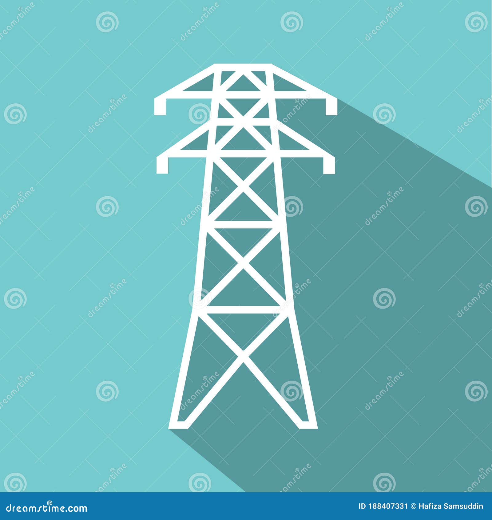 Electricity Transmission Tower. Vector Illustration Decorative Design ...