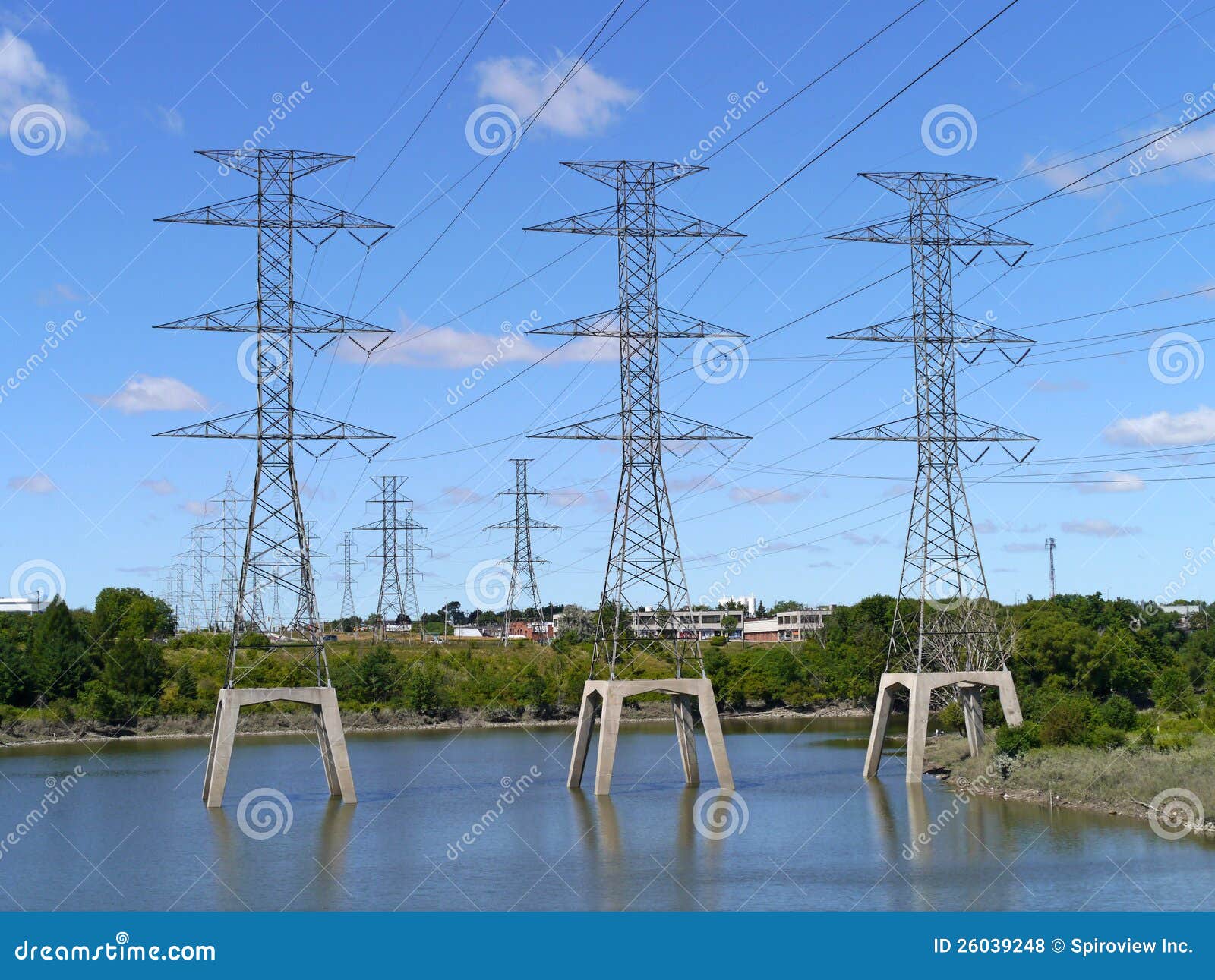 Electricity Transmission Towers Stock Photo - Image of cable, horizon ...