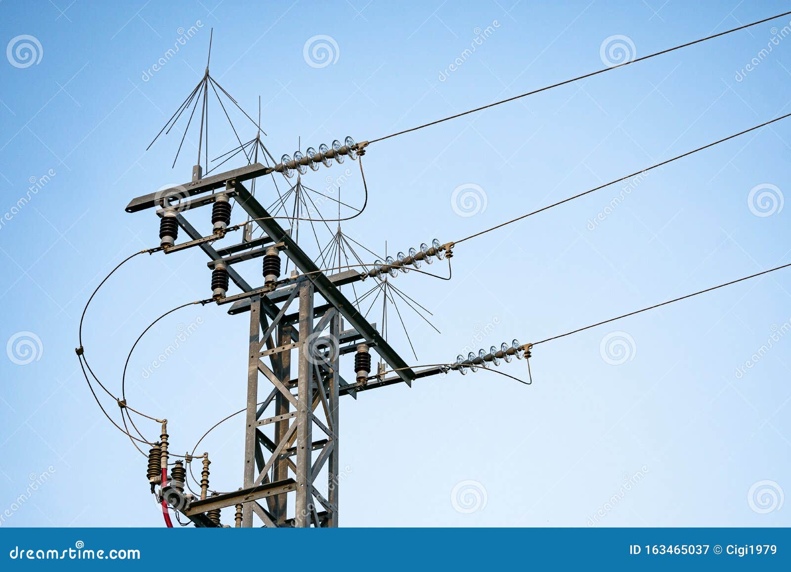 Electricity Turret in the Foreground with View of the Wiring and ...
