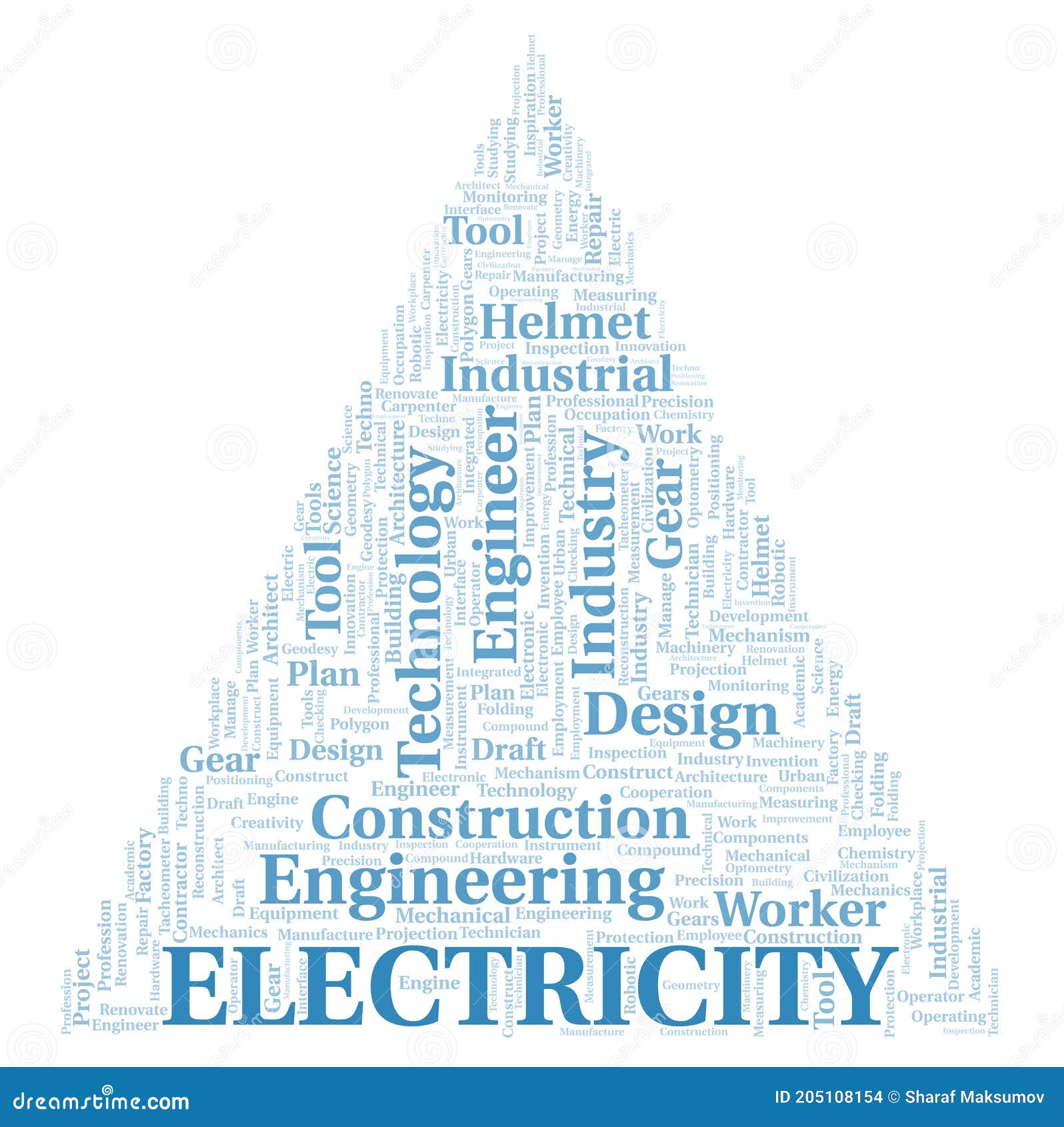 Electricity Typography Word Cloud Create with the Text only Stock ...