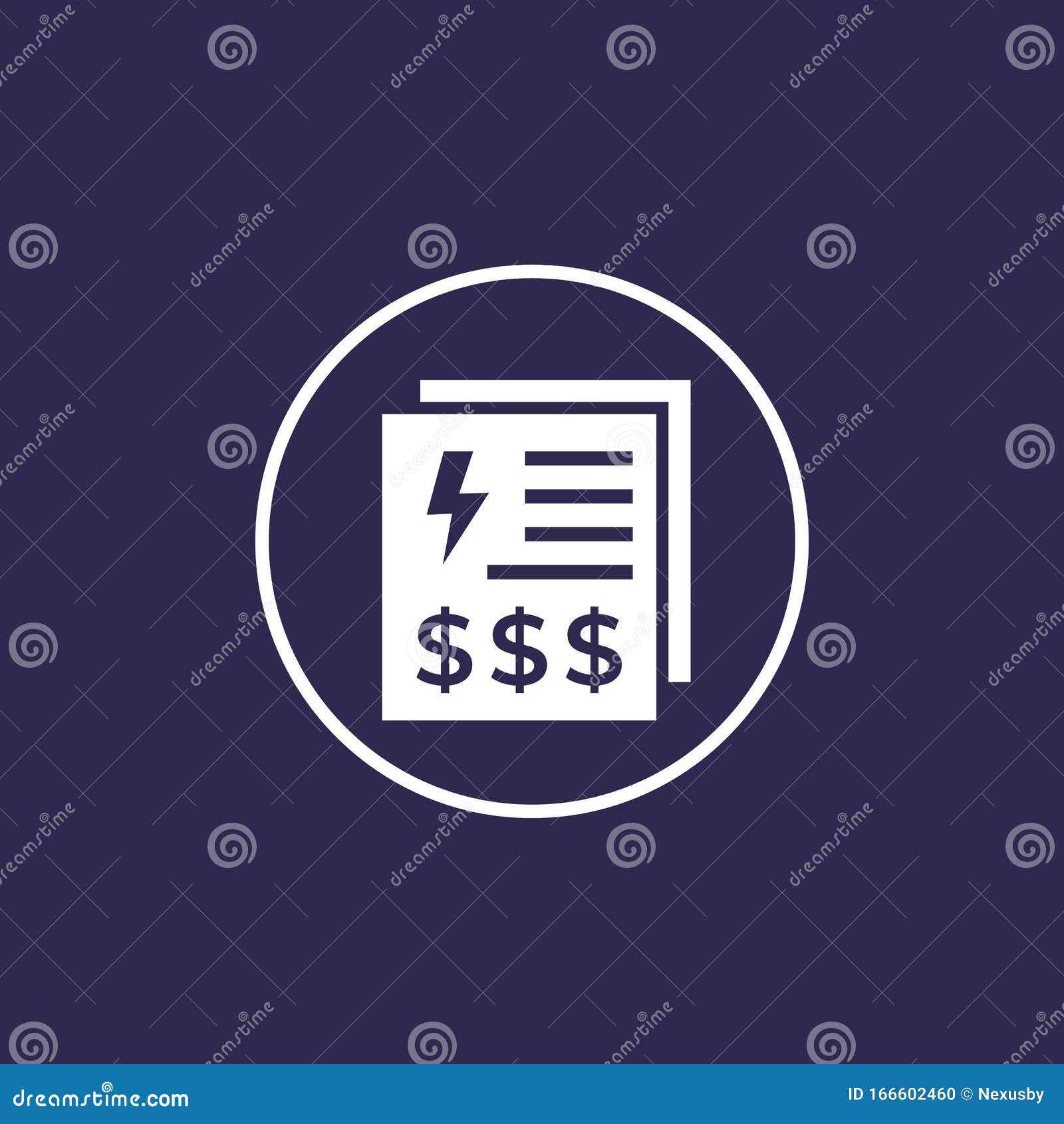 Electricity Utility Bill Icon in Circle Stock Vector - Illustration of ...