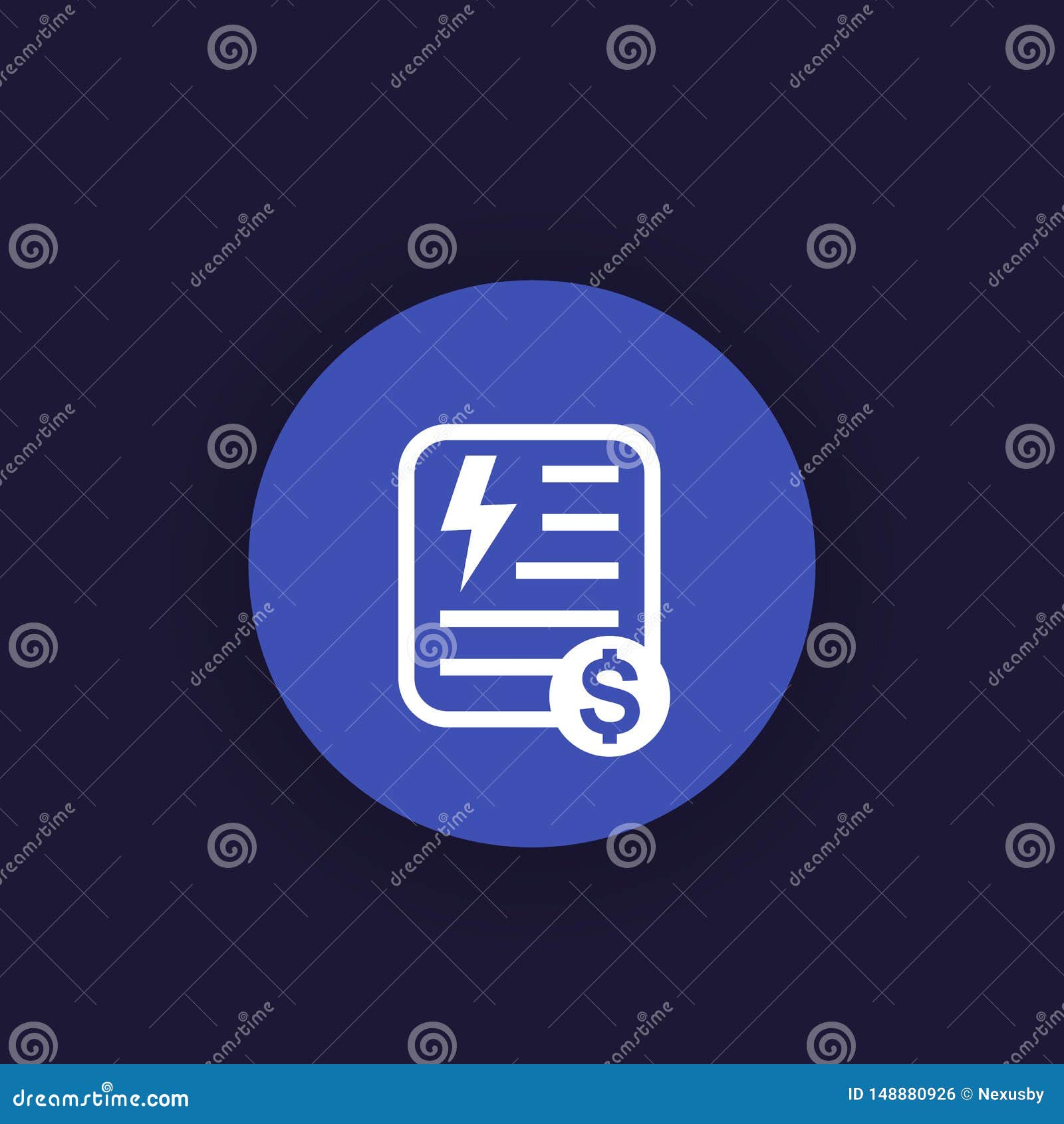 Electricity Utility Bill Icon, Vector Stock Vector - Illustration of ...