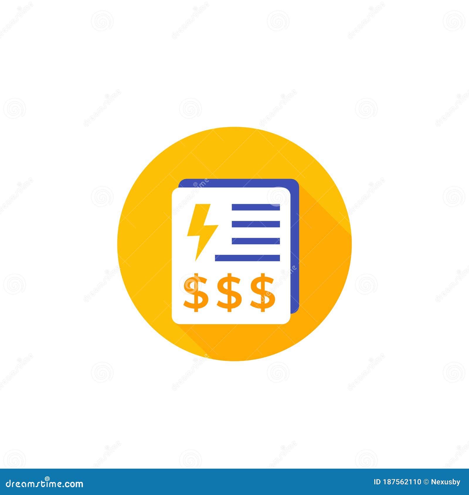 Electricity Utility Bills, Payments Icon on White Stock Illustration ...