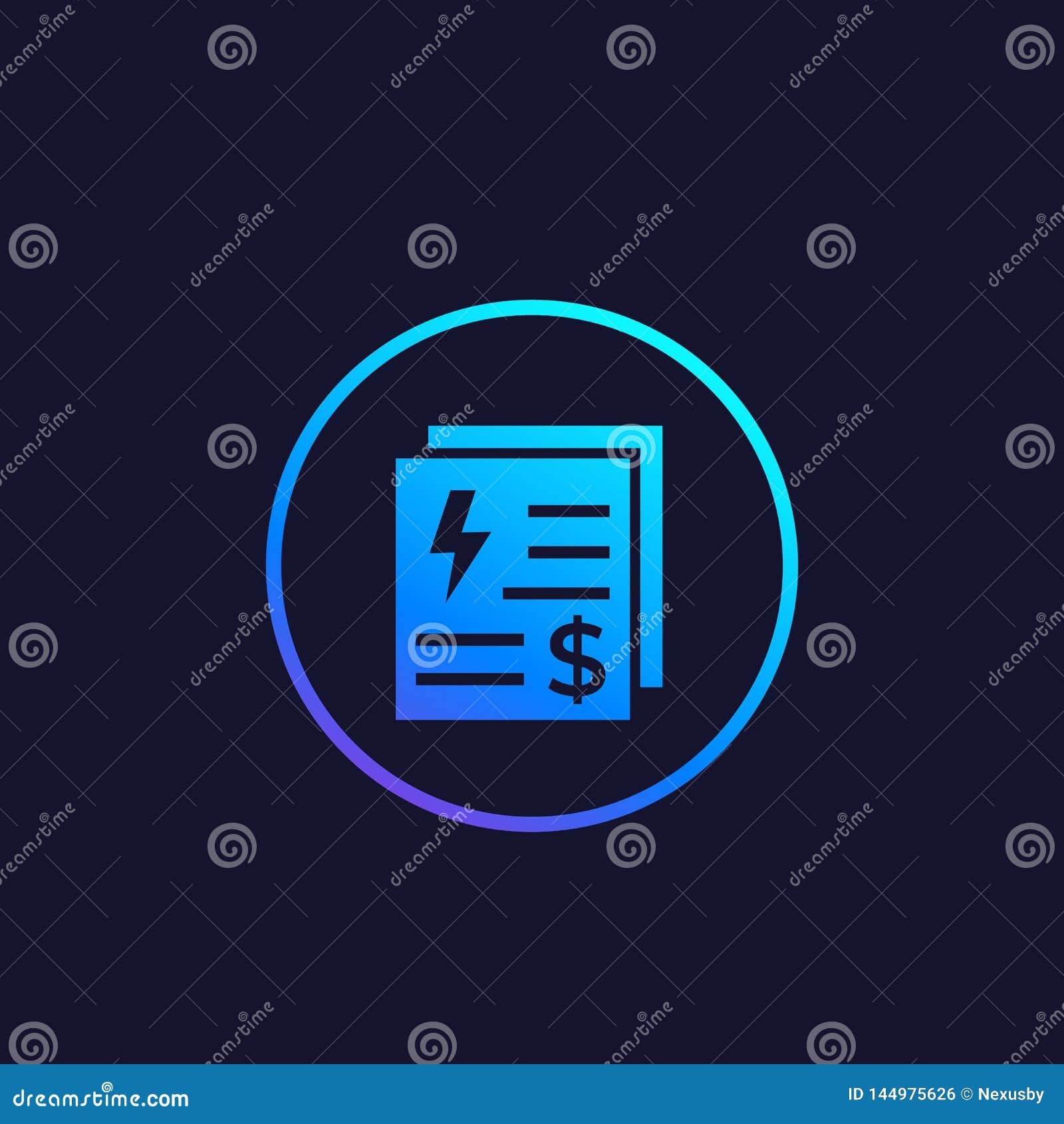 Electricity Utility Bill Icon Vector Illustration | CartoonDealer.com ...