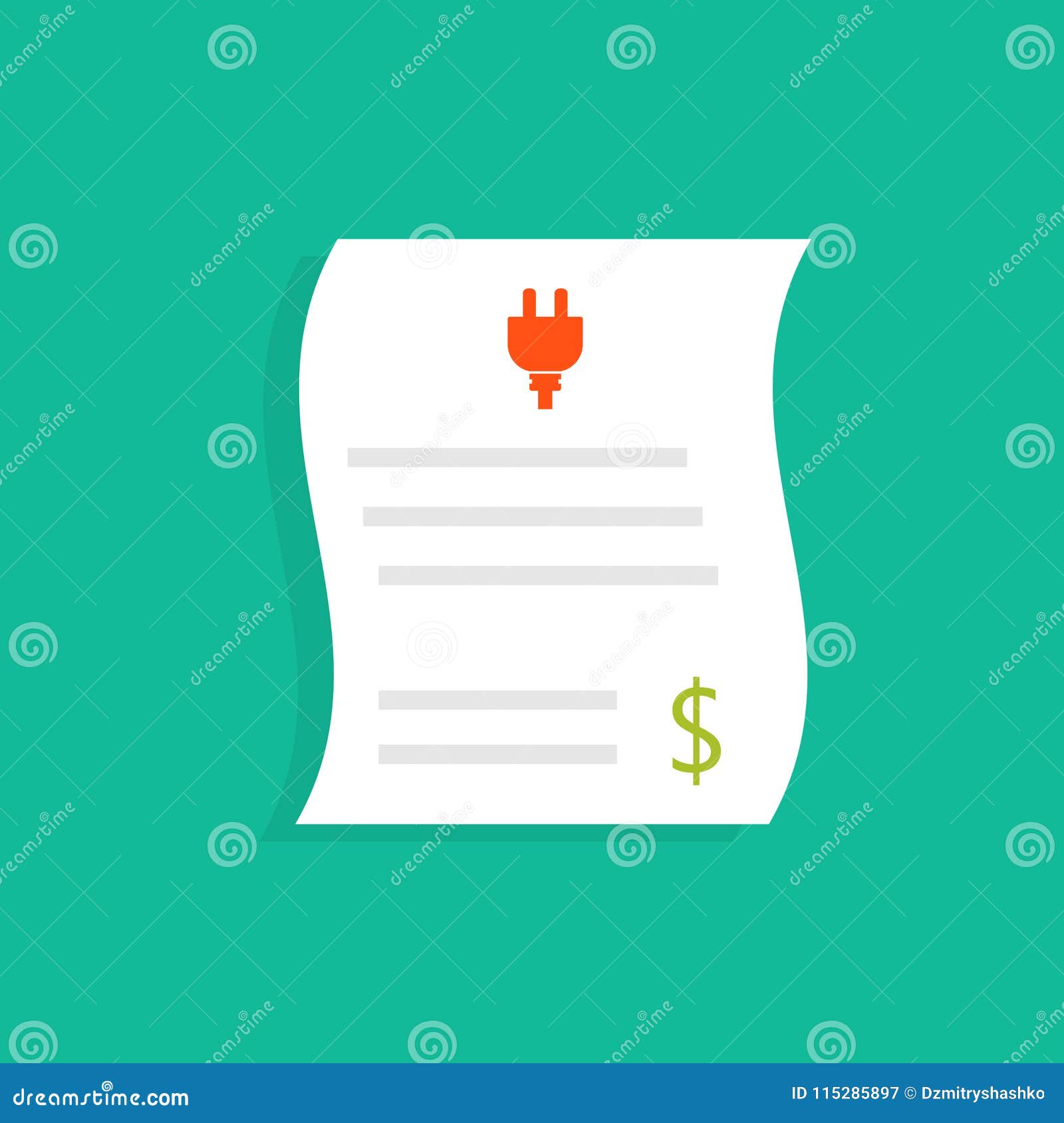 Electricity utility bills stock vector. Illustration of check - 115285897