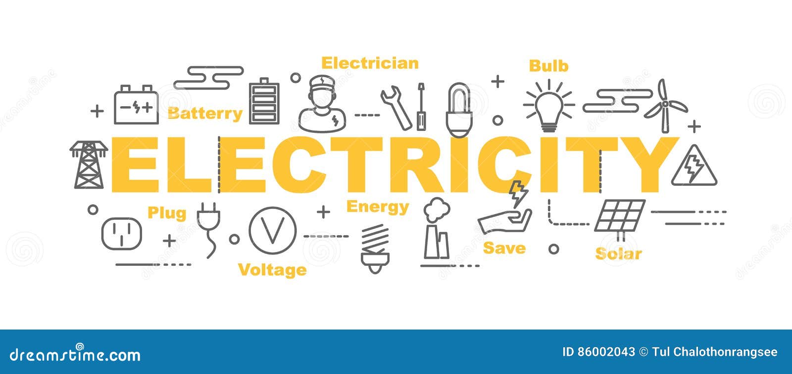 Electricity Vector Illustration With Electric Plug | CartoonDealer.com ...