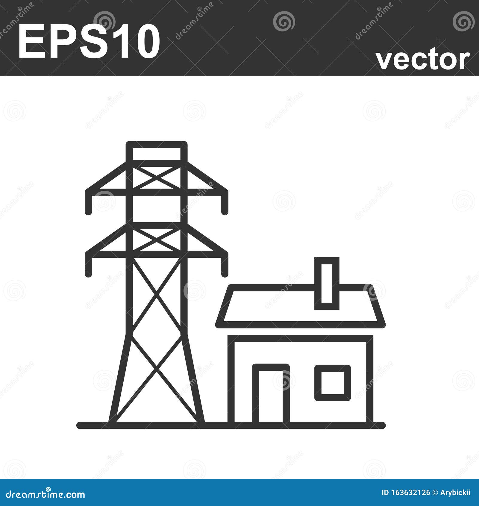 Electricity Vector Icon, Electric Tower Symbol Stock Vector ...