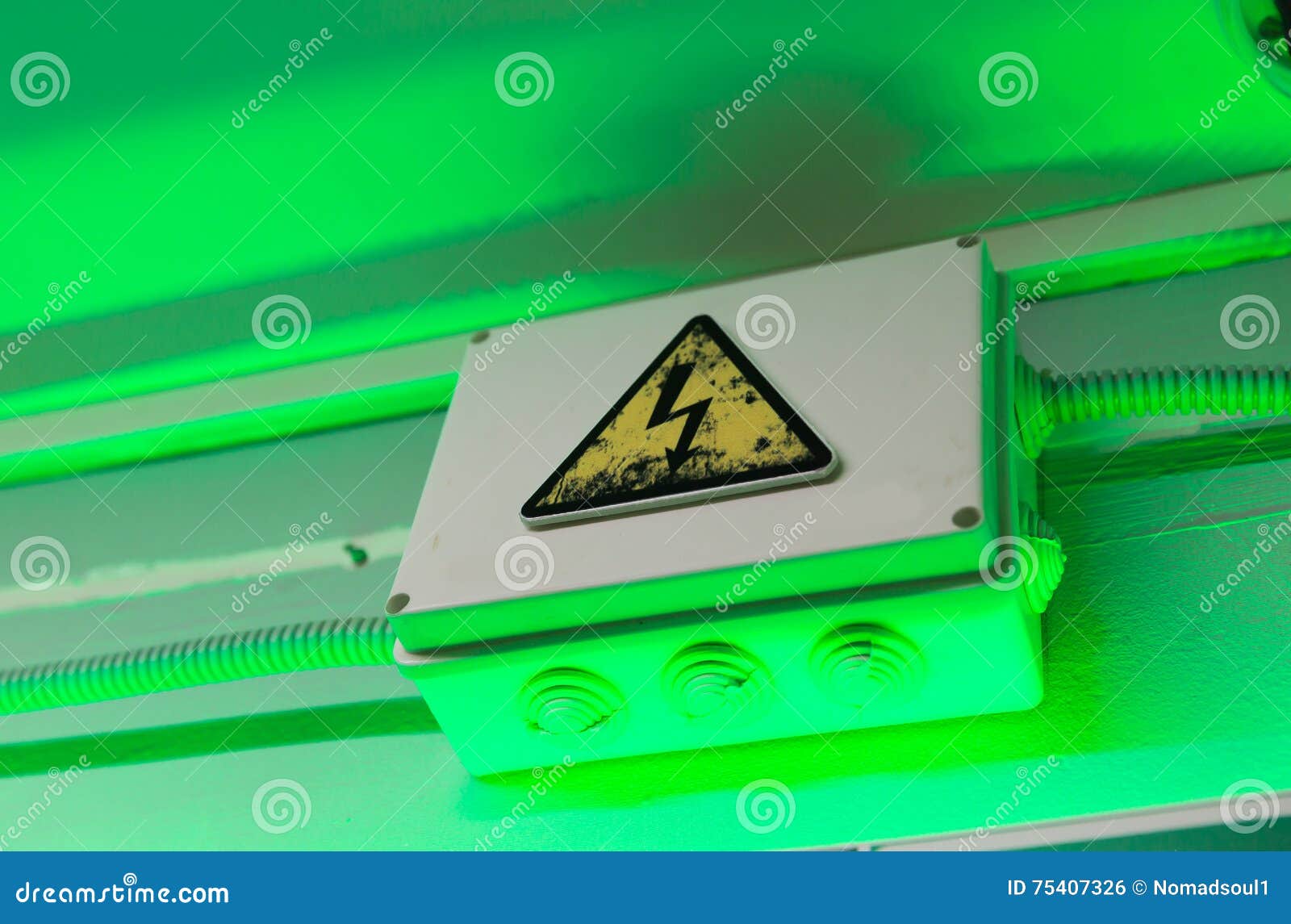 Electricity warning box stock photo. Image of hazard - 75407326