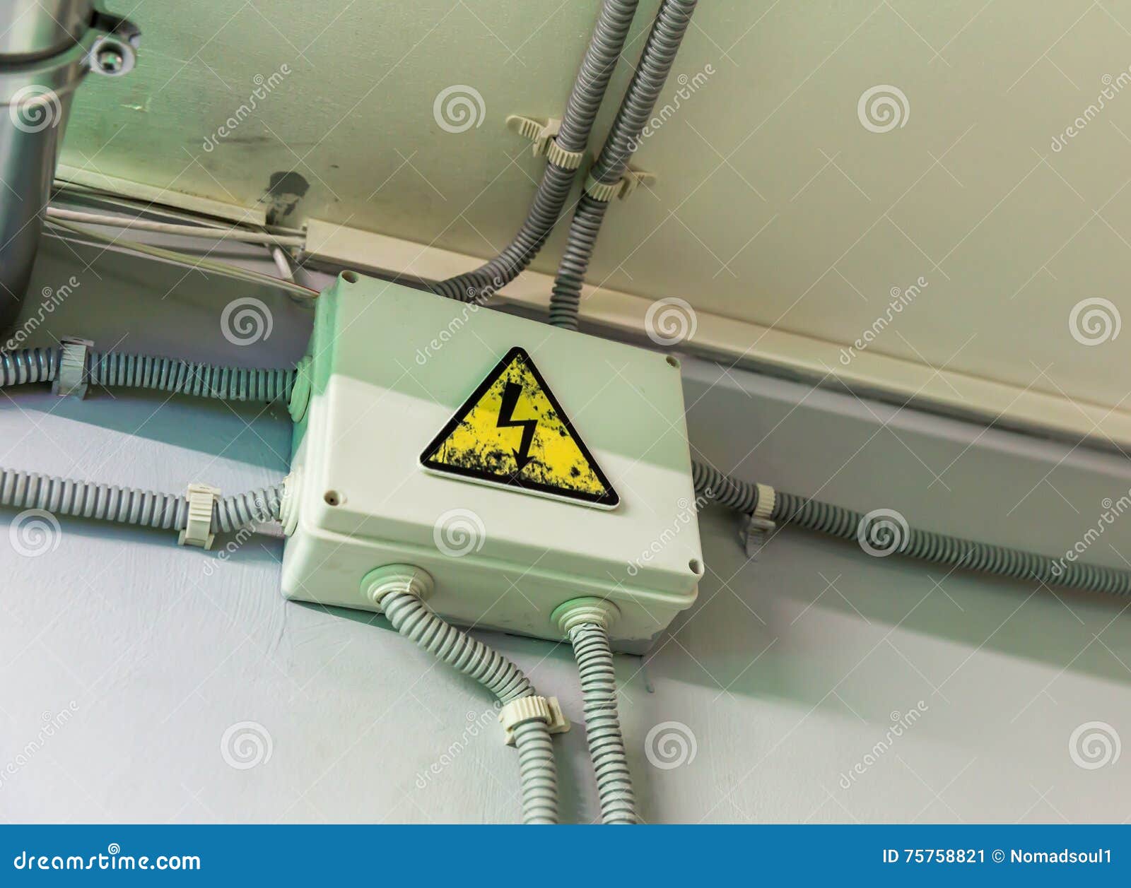 Electricity warning box stock image. Image of electrical - 75758821