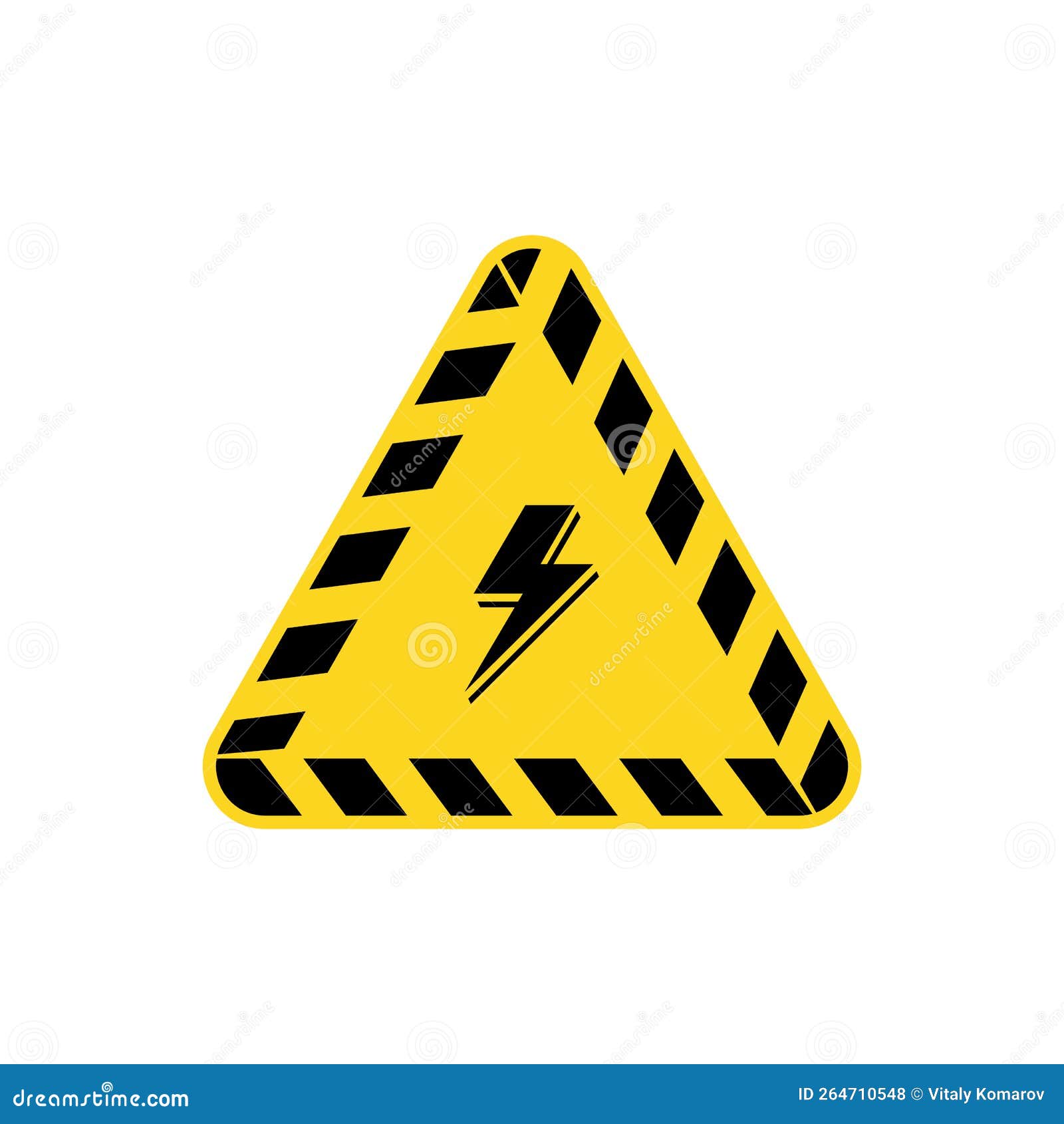 Electricity Warning Sign. Electricity Warning Sign with Safety Stripes ...