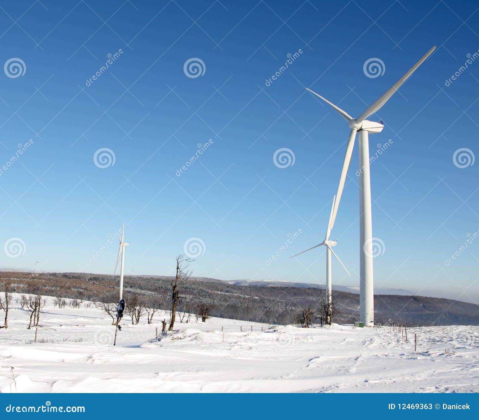 Electricity Wind Turbine in Winter Stock Image - Image of clean, mill ...
