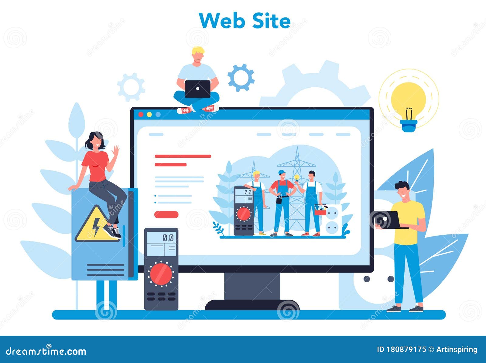 Electricity Works Service Online Service or Platform. Online Stock ...