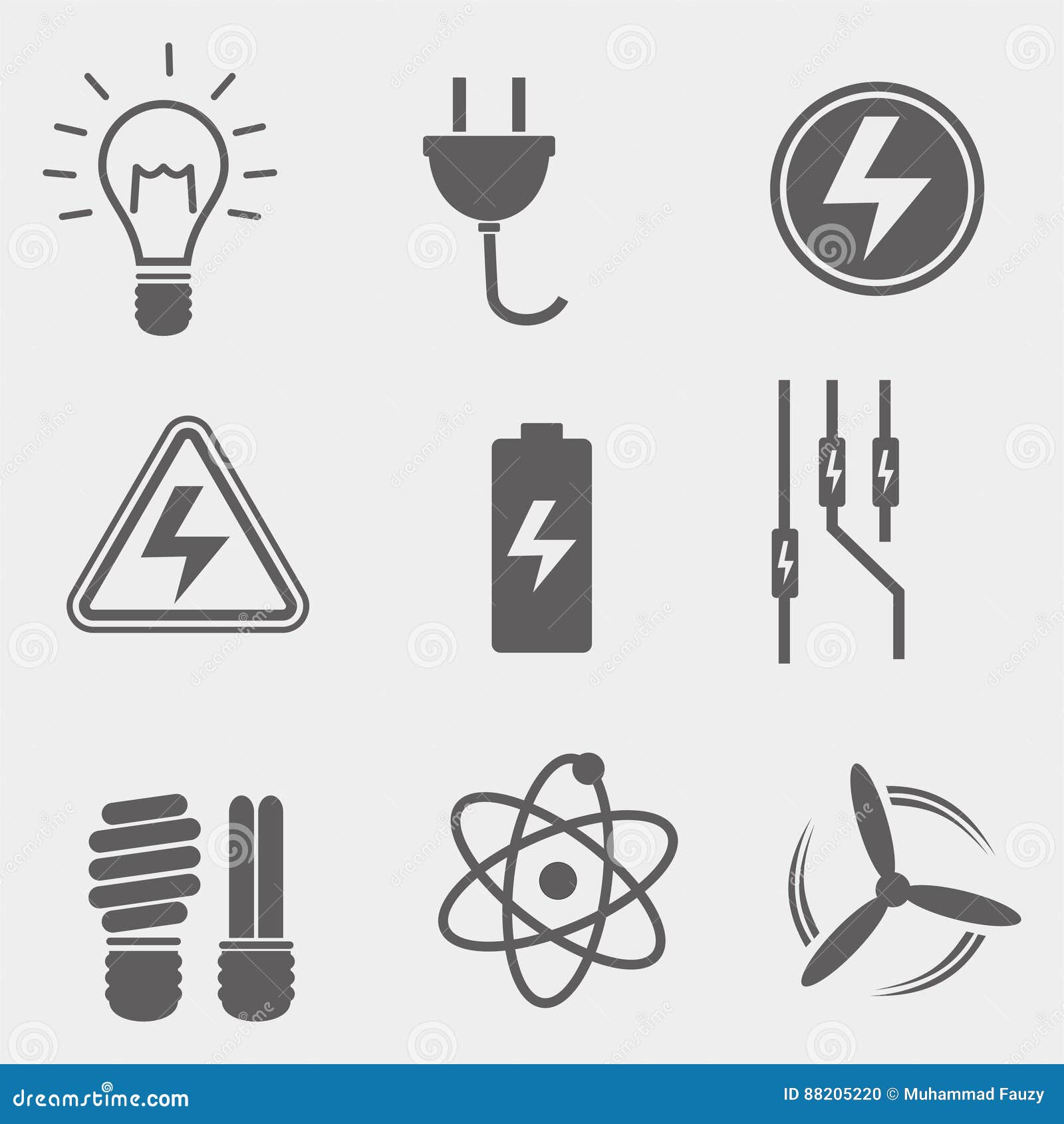 Electriciy Vector Icon stock vector. Illustration of environment - 88205220