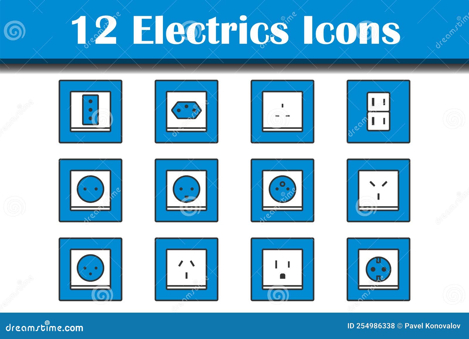 Electrics Icon Set stock vector. Illustration of italy - 254986338