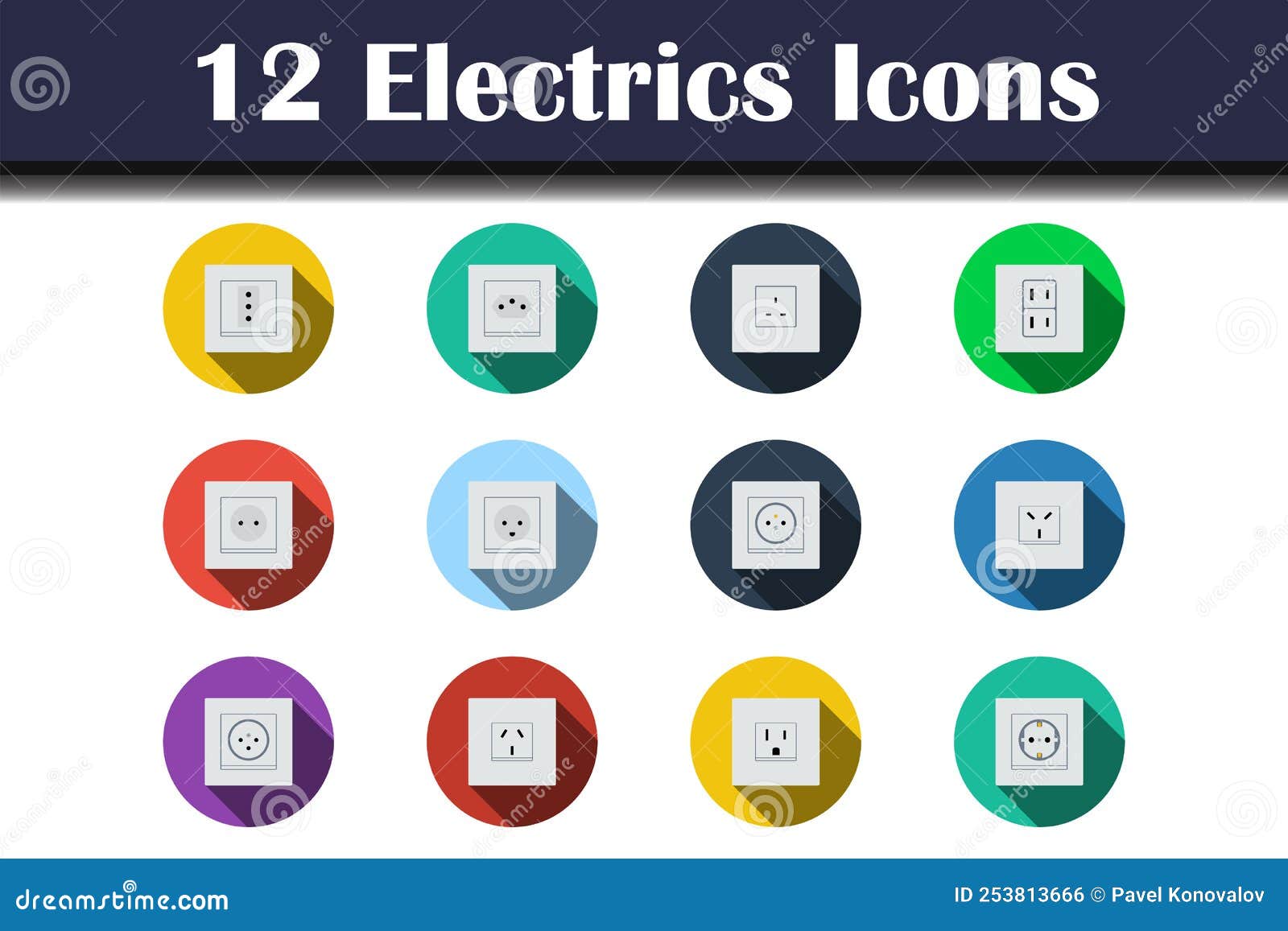 Electrics Icon Set stock vector. Illustration of electrical - 253813666