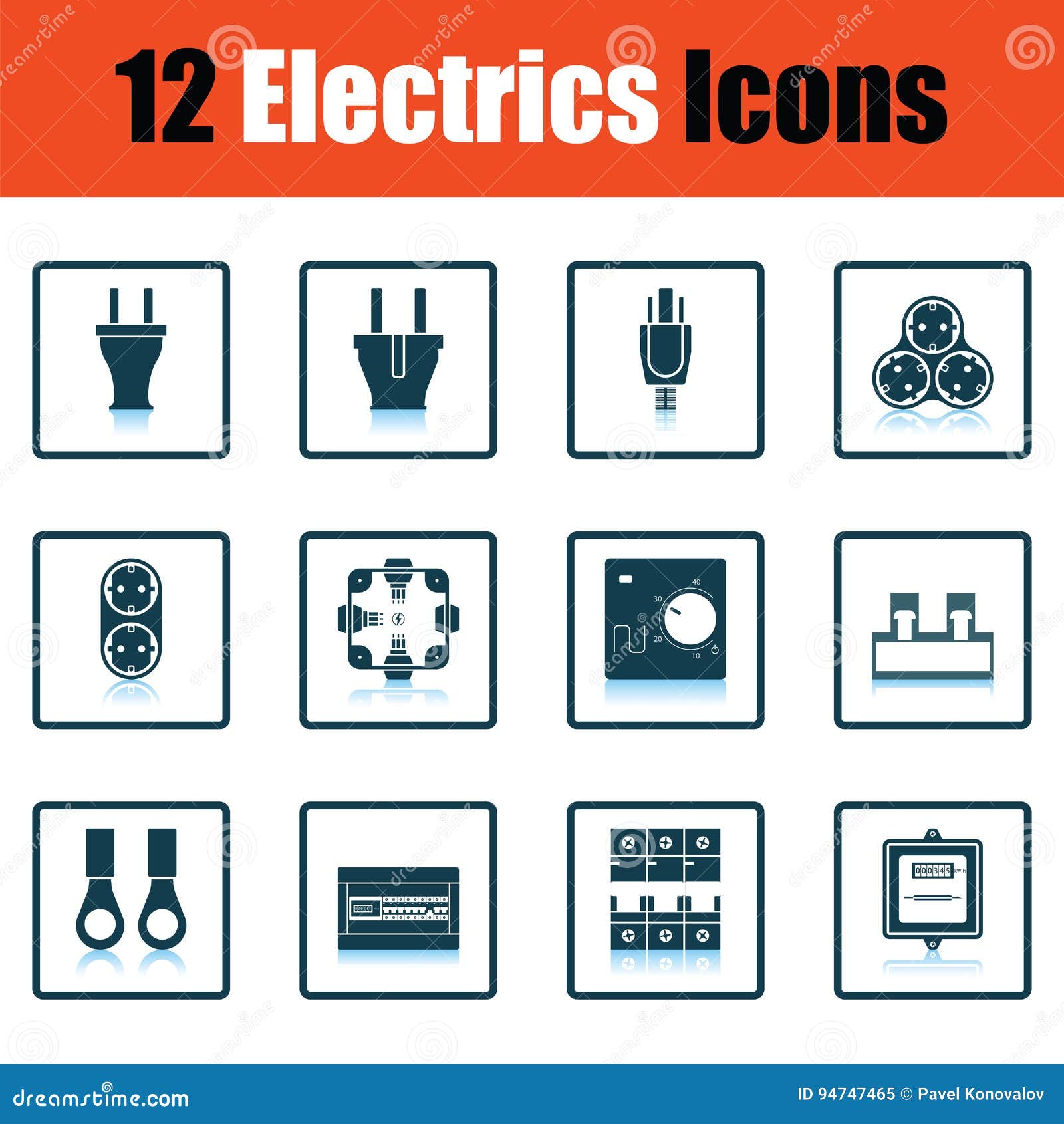 Electrics icon set stock vector. Illustration of light - 94747465
