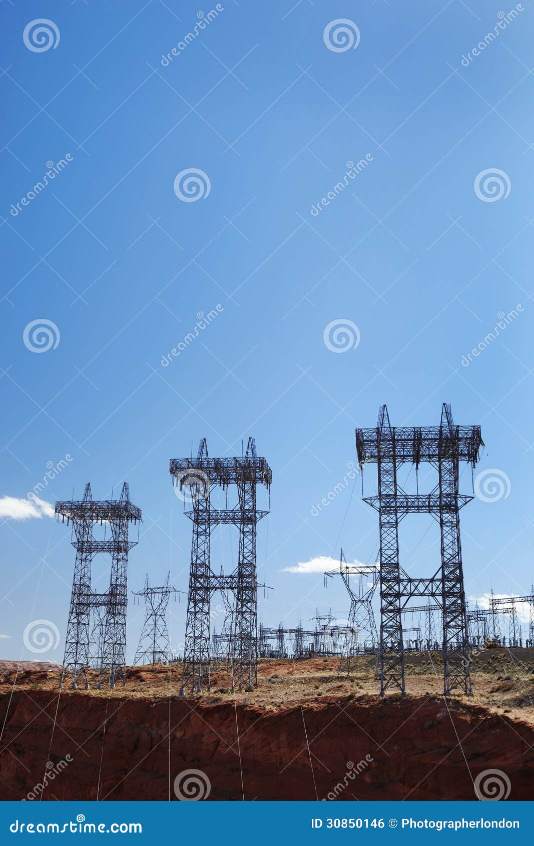 Electricty pylons USA stock photo. Image of clear, atmosphere - 30850146
