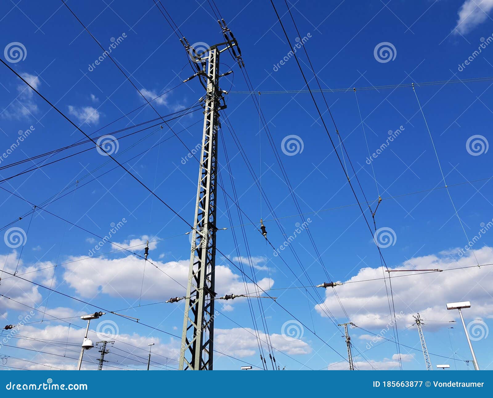 Electrification column stock image. Image of steel, technology - 185663877