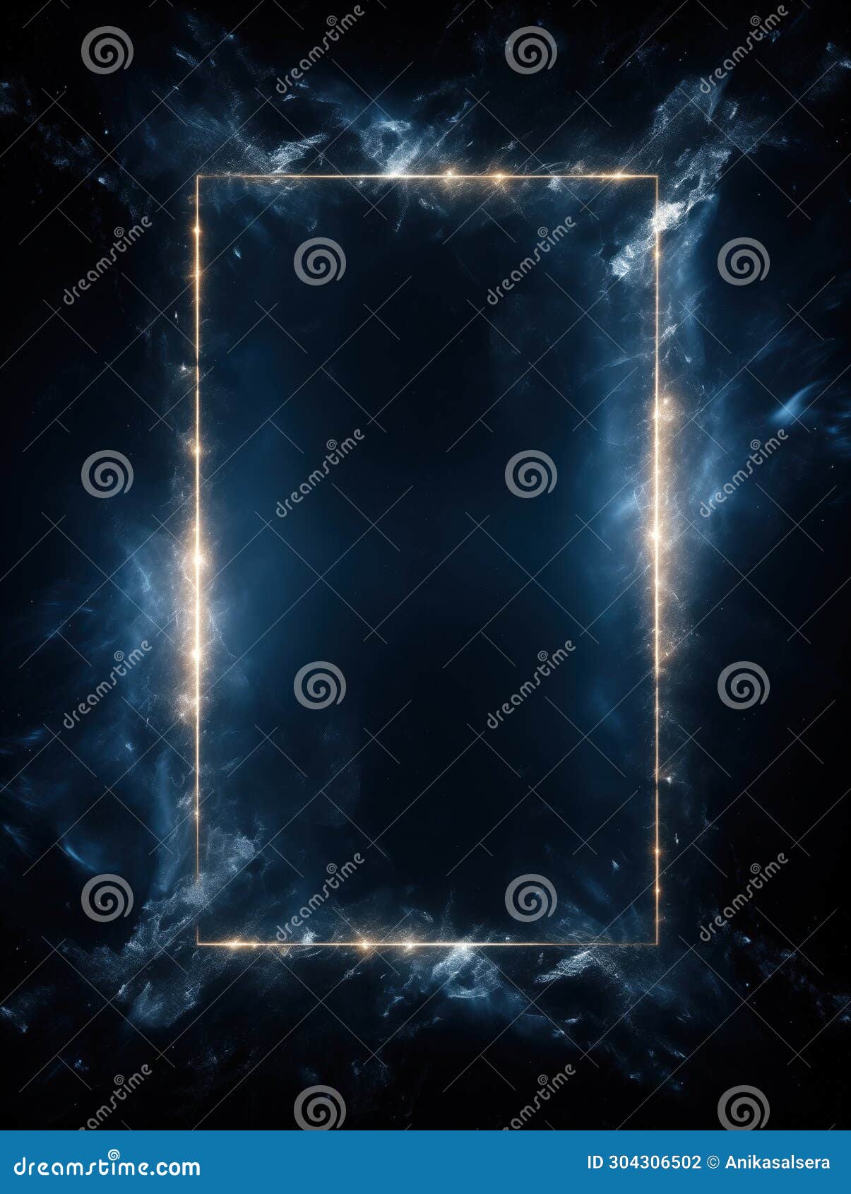 Electrified Empty Frame Shrouded In Flames And Smoke, On Black ...