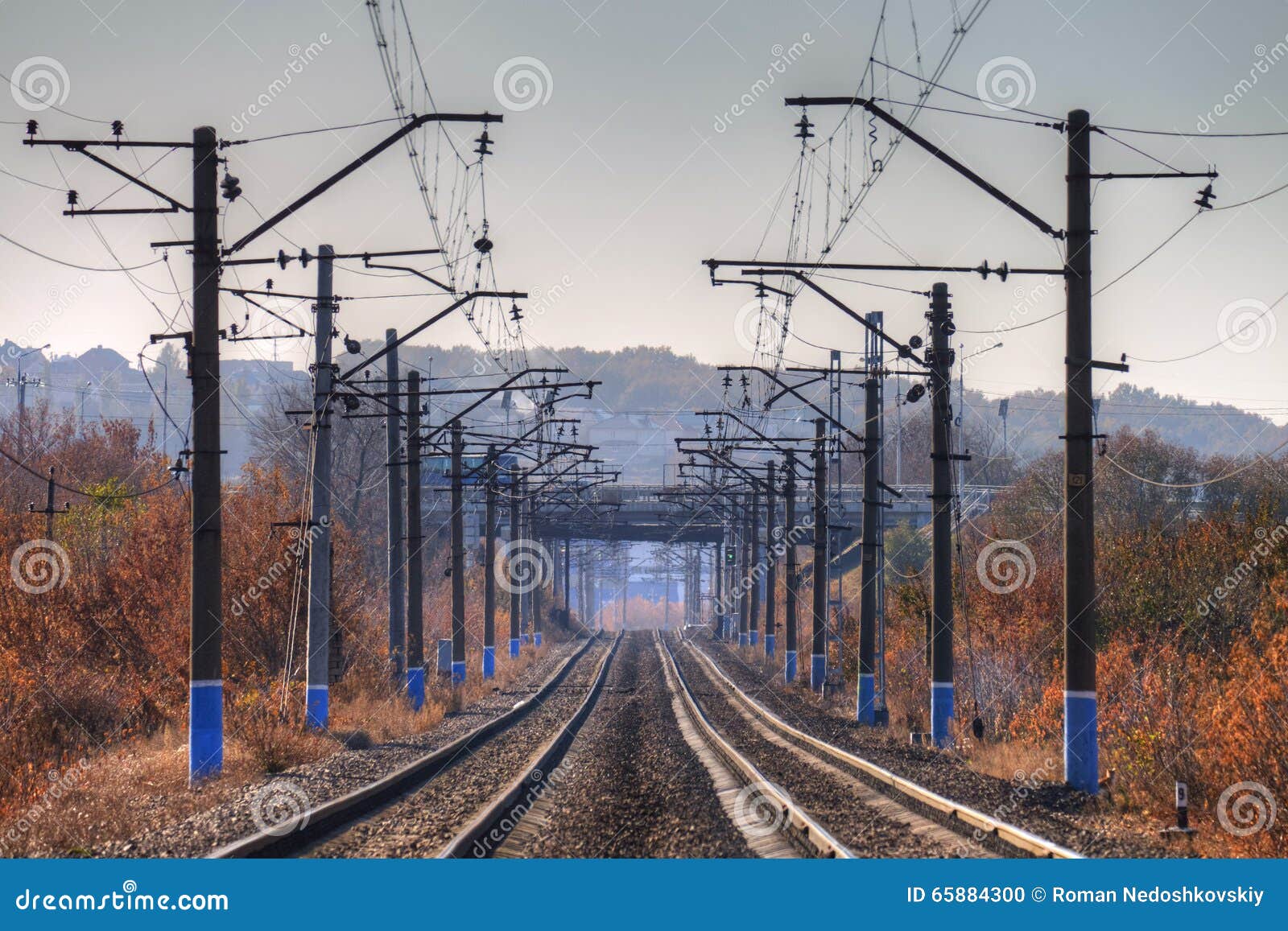 Electrified railways stock photo. Image of autumn, rails - 65884300