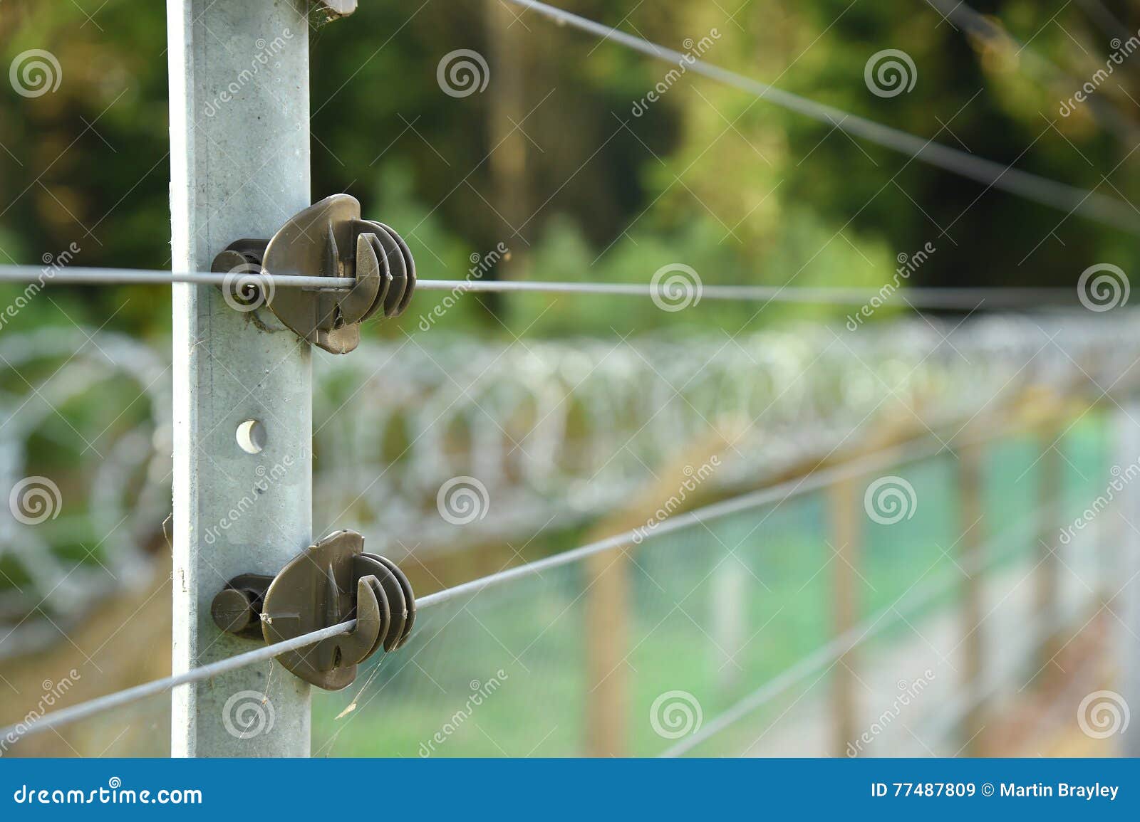 Electrified security fence stock image. Image of wire - 77487809