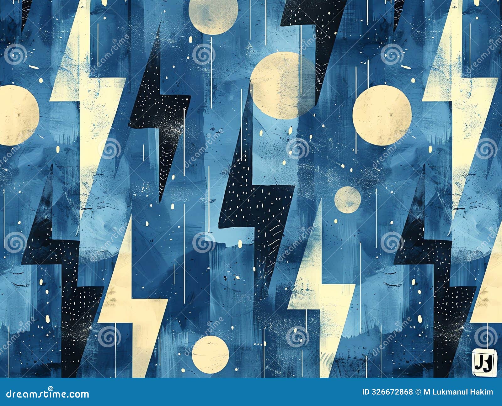 Electrifying Blue Abstract Art. Lightning, Circles, and Texture Stock ...