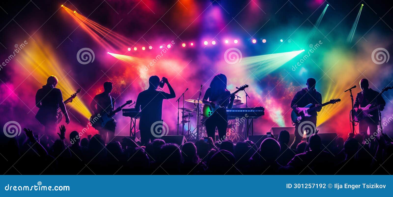 Electrifying Bokeh Background With Blurred Concert Visuals And Lively ...