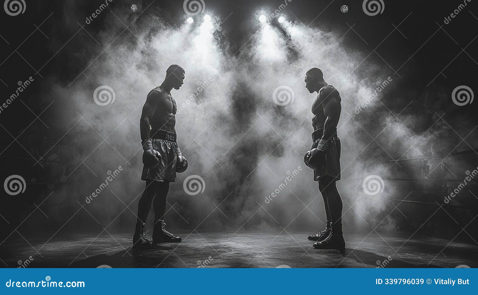 Electrifying Boxing Ring Shines Under Dramatic Lighting with Vibrant ...
