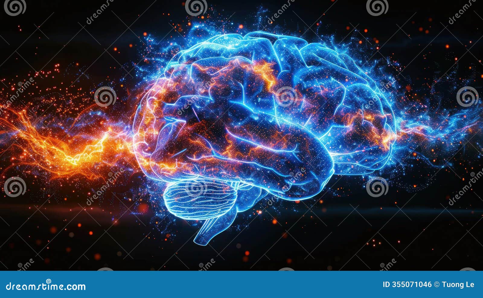 Electrifying Brain Charge - Vector Illustration of Lightning Bolt ...