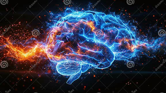 Electrifying Brain Charge - Vector Illustration of Lightning Bolt ...