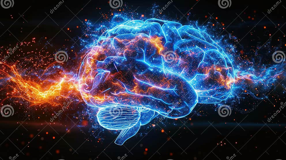Electrifying Brain Charge - Vector Illustration of Lightning Bolt ...