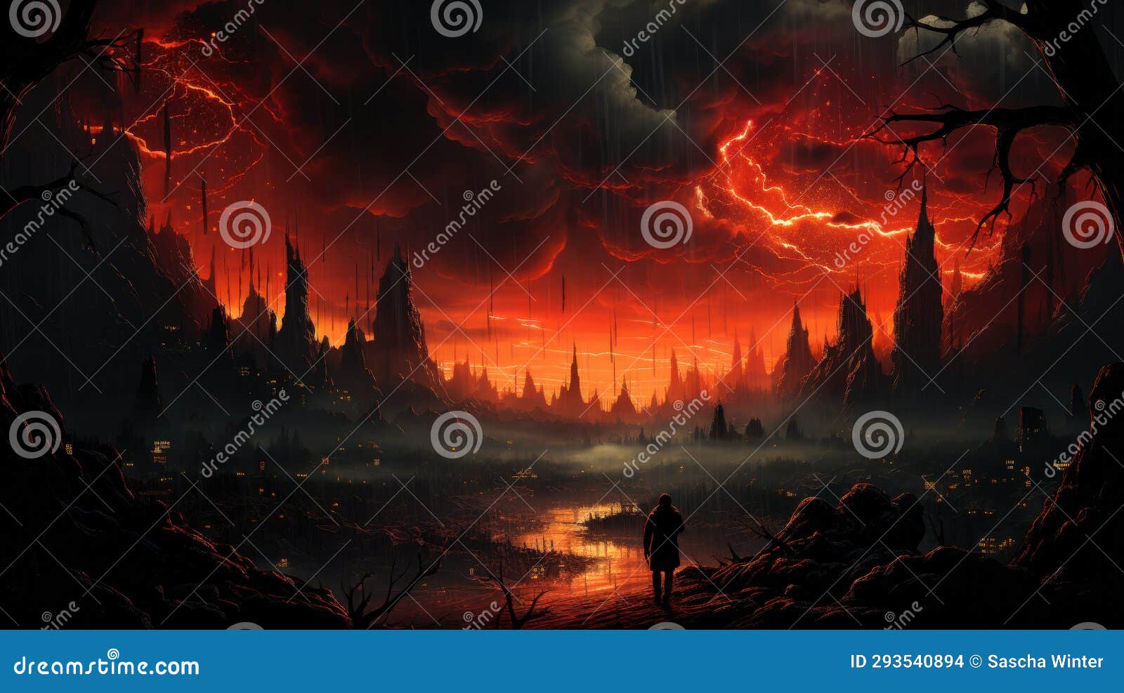 Electrifying Chaos: Acid Storm Unleashed Stock Photo - Image of drama ...