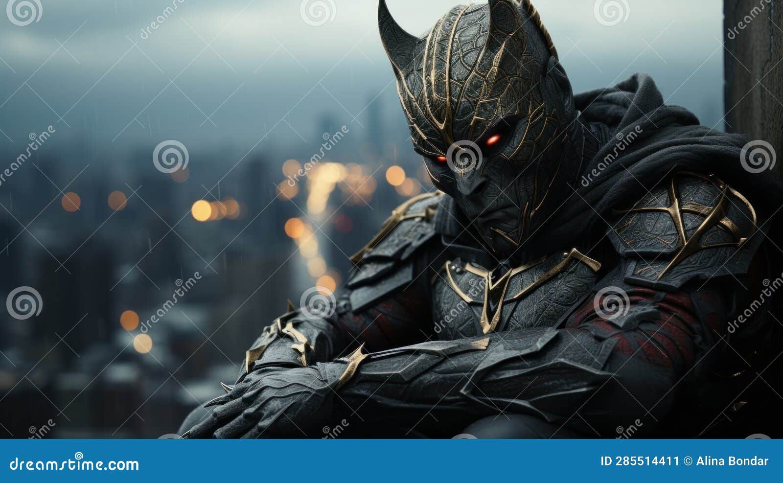 Electrifying Cyberbionic Gargoyles Over NYC. Created with Generative AI ...