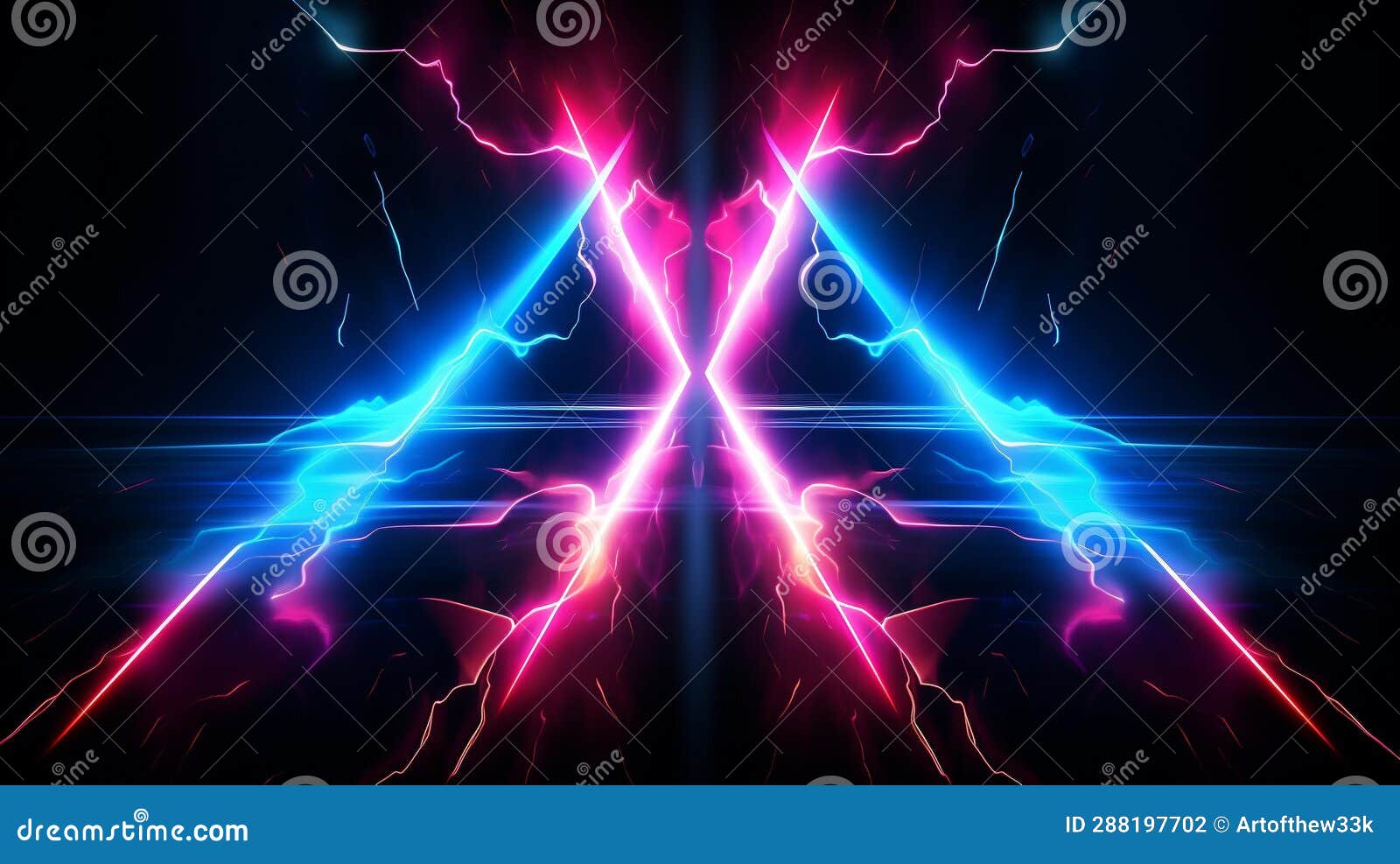 Electrifying Energy: Vibrant Neon Lightning Bolts in Dynamic Patterns ...