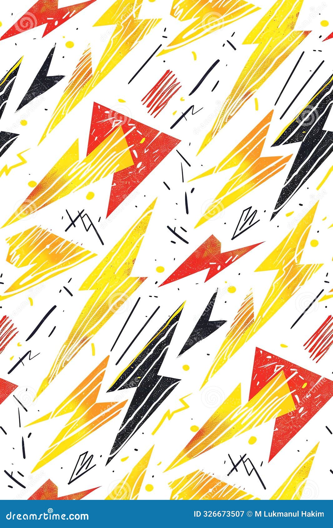 Electrifying Geometric Pattern. Bold Lightning Bolts and Abstract ...
