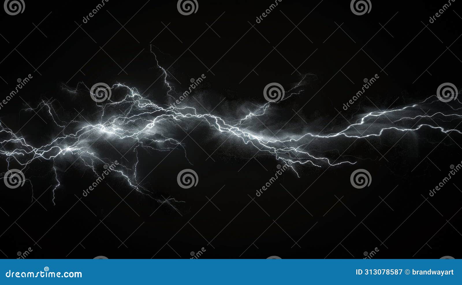 Electrifying Lightning Strike in Monochrome Stock Illustration ...