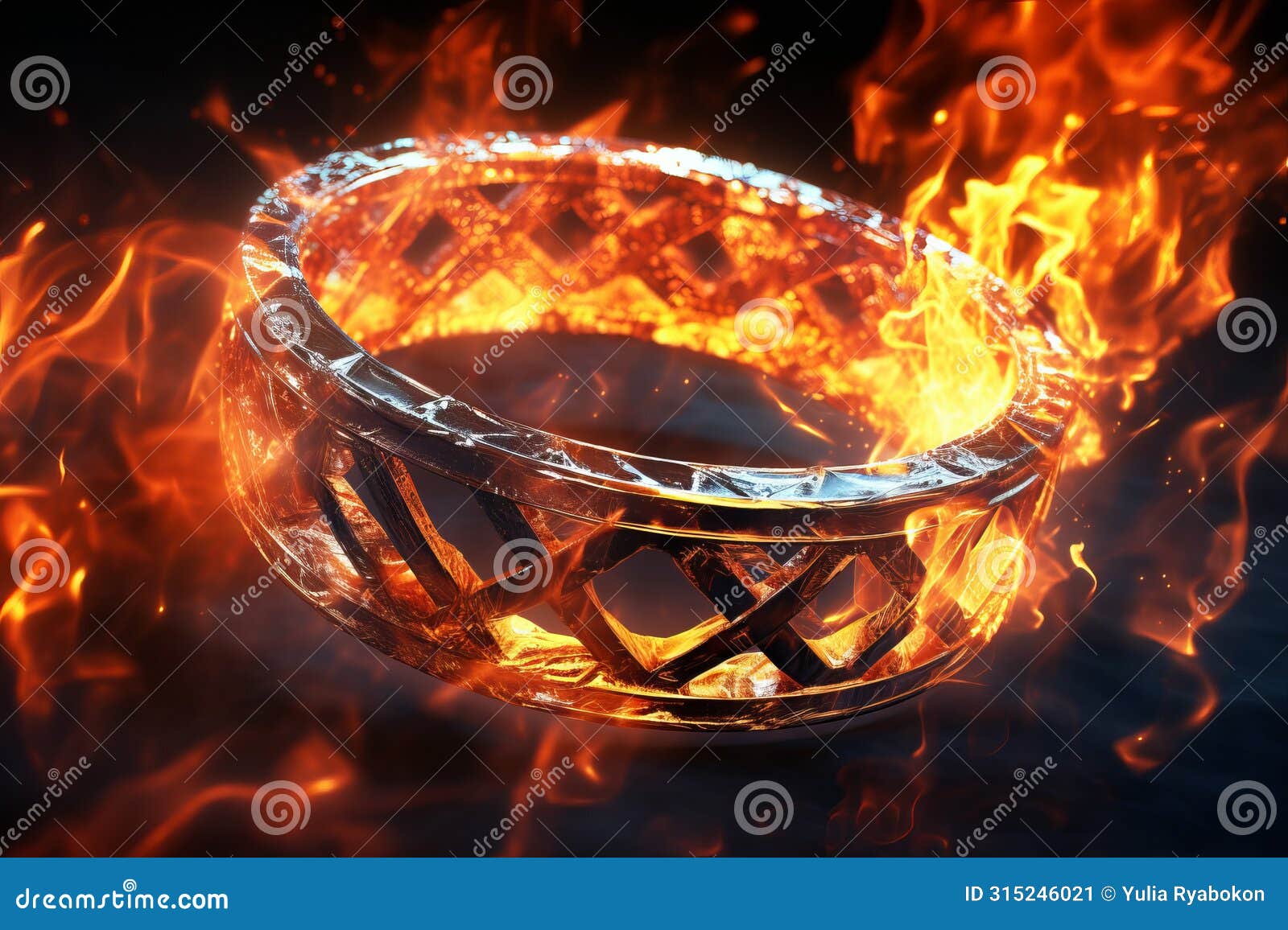 Electrifying Metal Ring Fire Stage. Generate Ai Stock Illustration ...