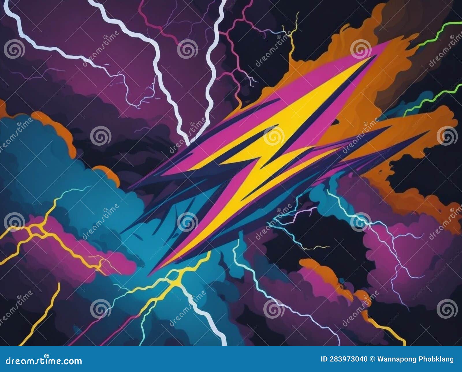 Dynamic Lightning Vibrant Colors and Intense Motion in an Atmospheric ...