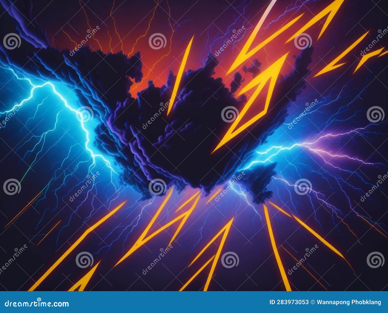 Dynamic Lightning Vibrant Colors and Intense Motion in an Atmospheric ...