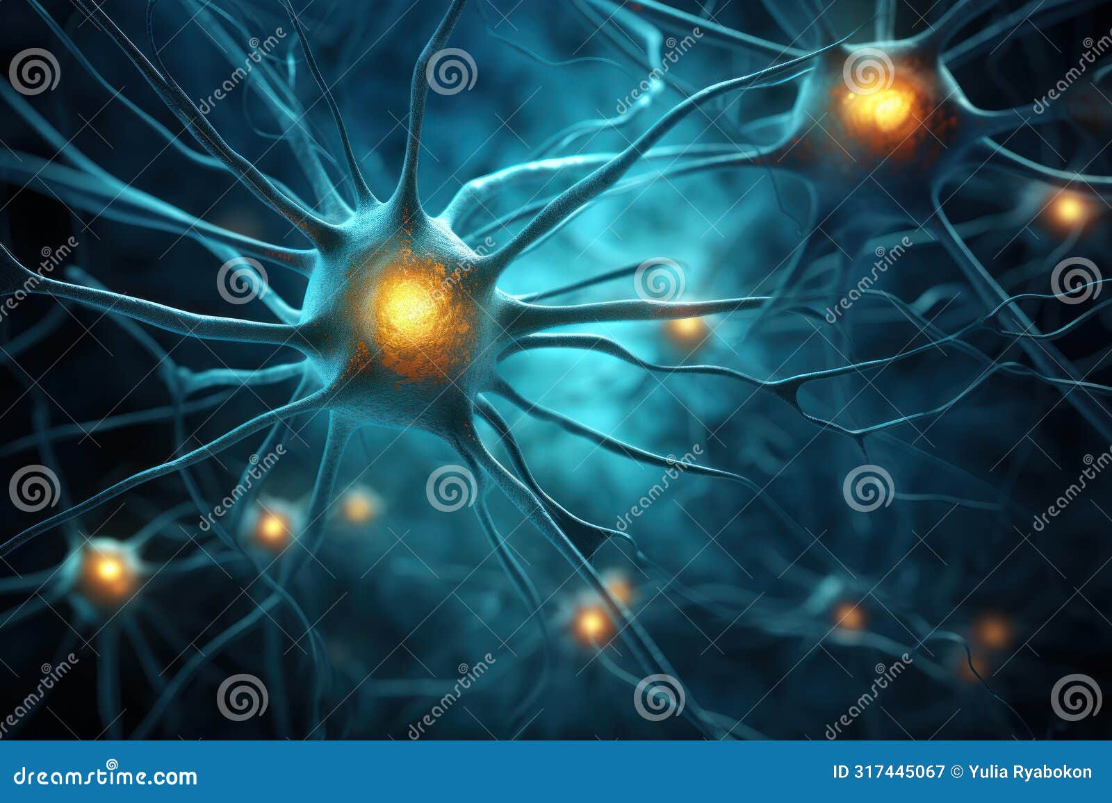 Electrifying Neurons Brain Operation. Generate Ai Stock Illustration ...