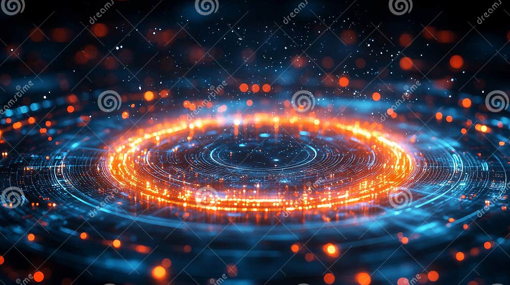 Futuristic Digital Interface Design with Glowing Circuits and Patterns ...