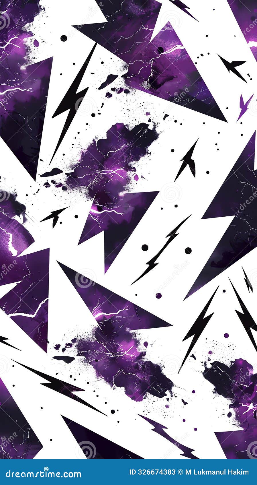 Electrifying Purple Lightning Bolt Pattern on White Background ...