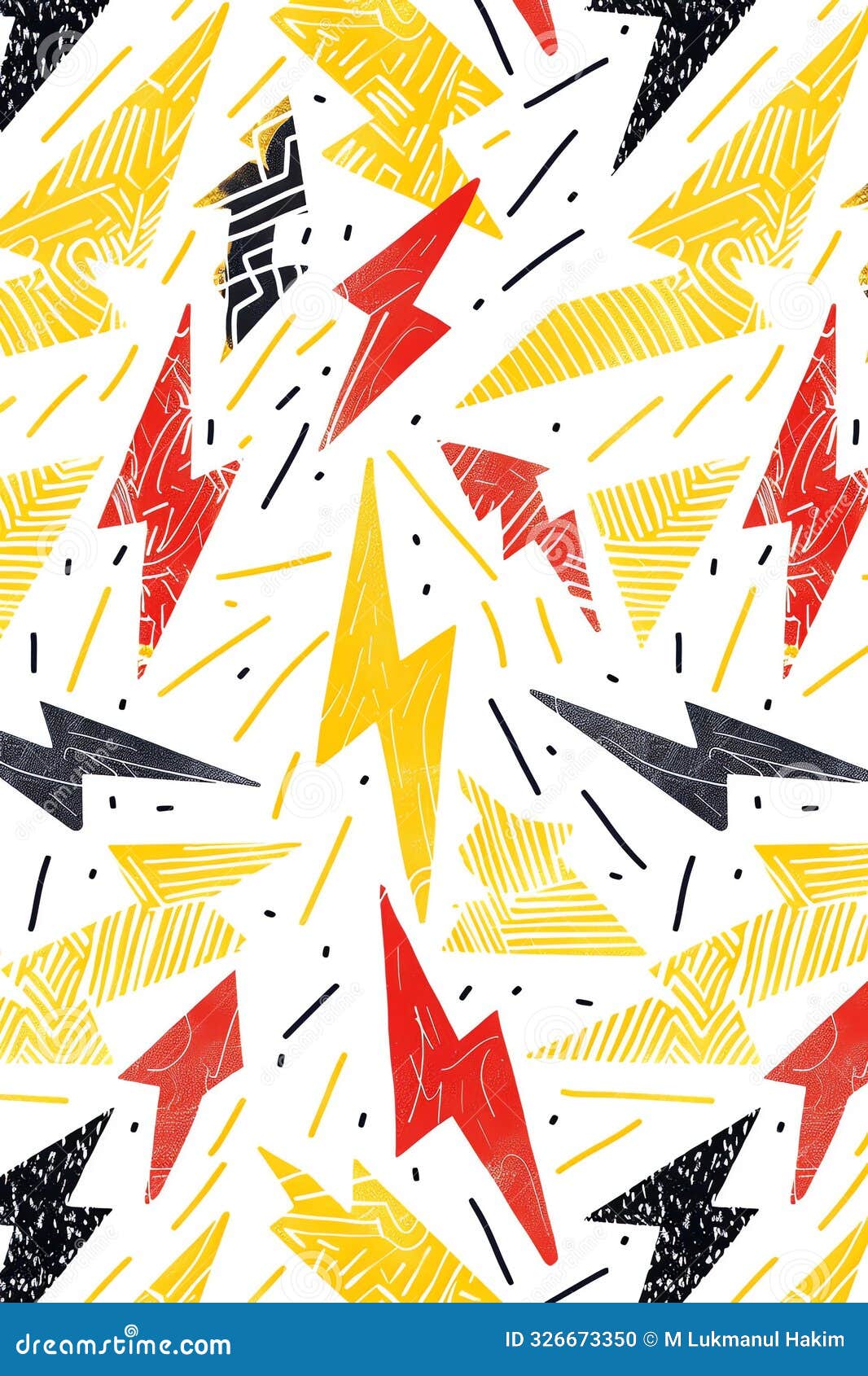 Electrifying Retro Lightning Bolt Pattern. Vibrant and Bold Design for ...