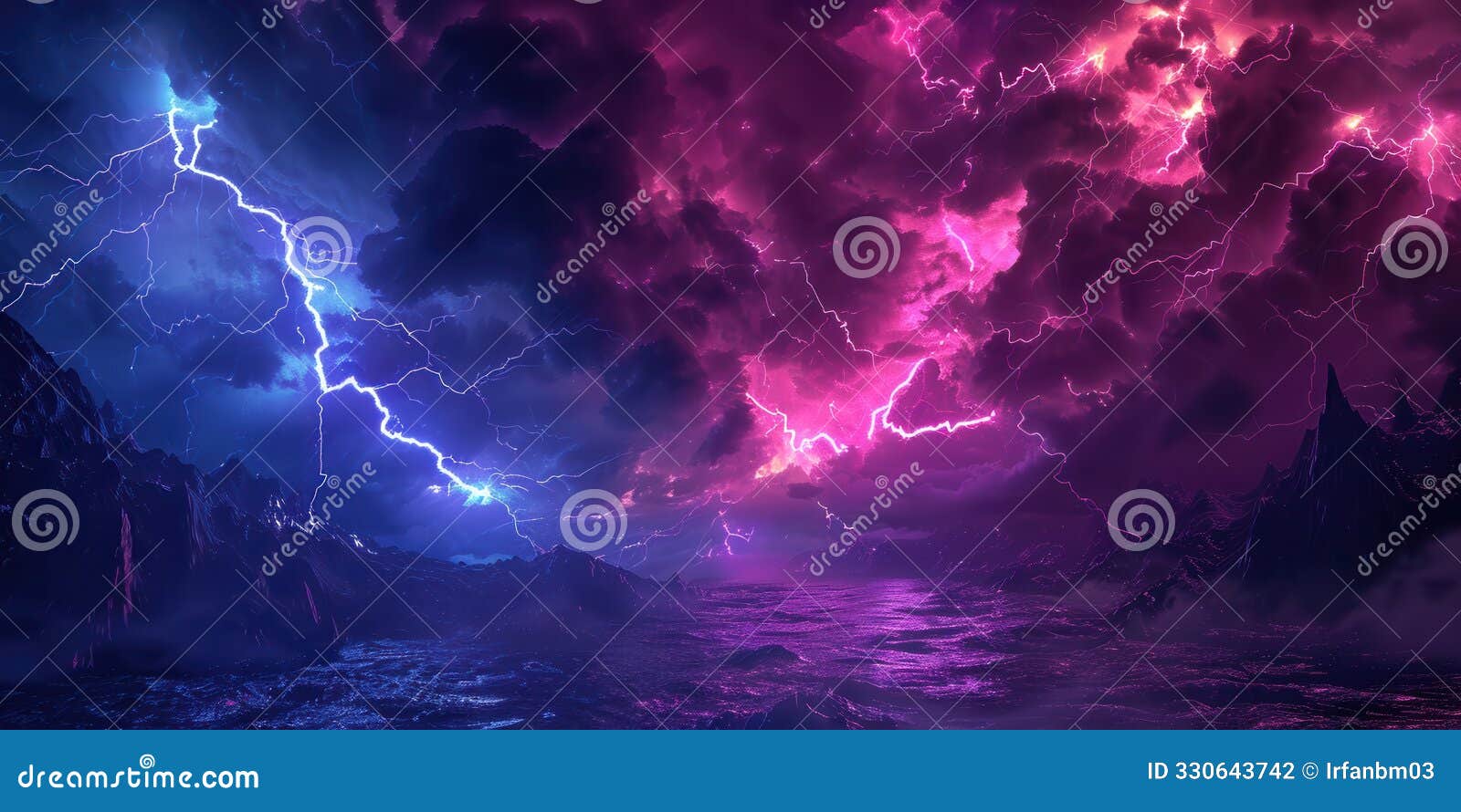 Electrifying Stormscape. Lightning in High Detail on Plain Background ...