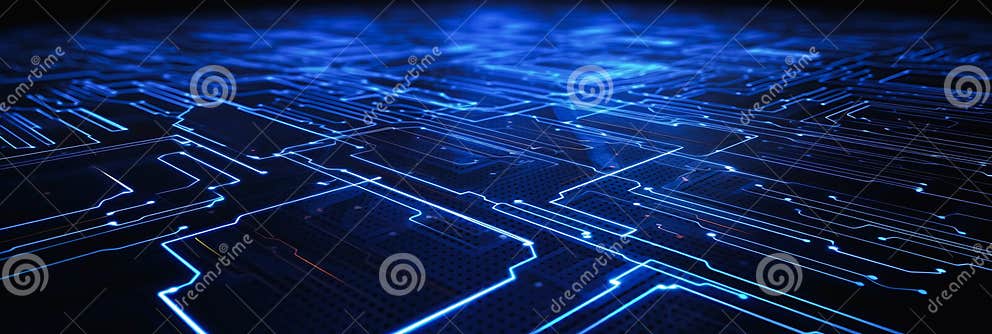 Electrifying Technology: a Dynamic Display of Computer Circuits Stock ...