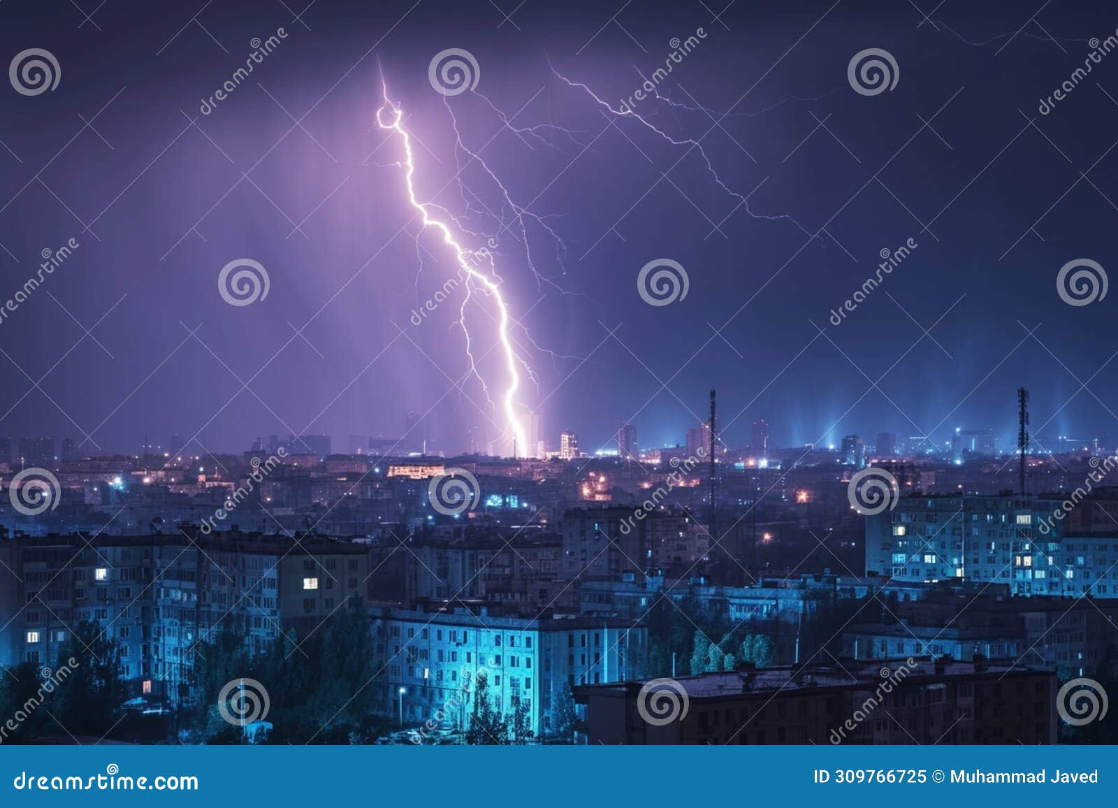 Electrifying View Lightning Storm Creates a Dramatic Scene Over the ...