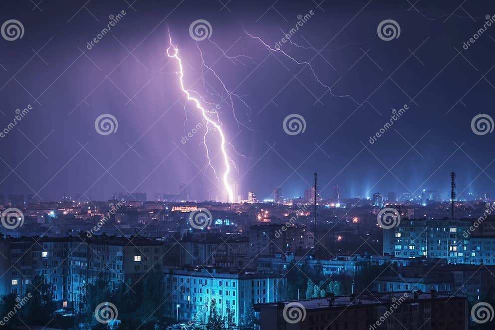 Electrifying View Lightning Storm Creates a Dramatic Scene Over the ...