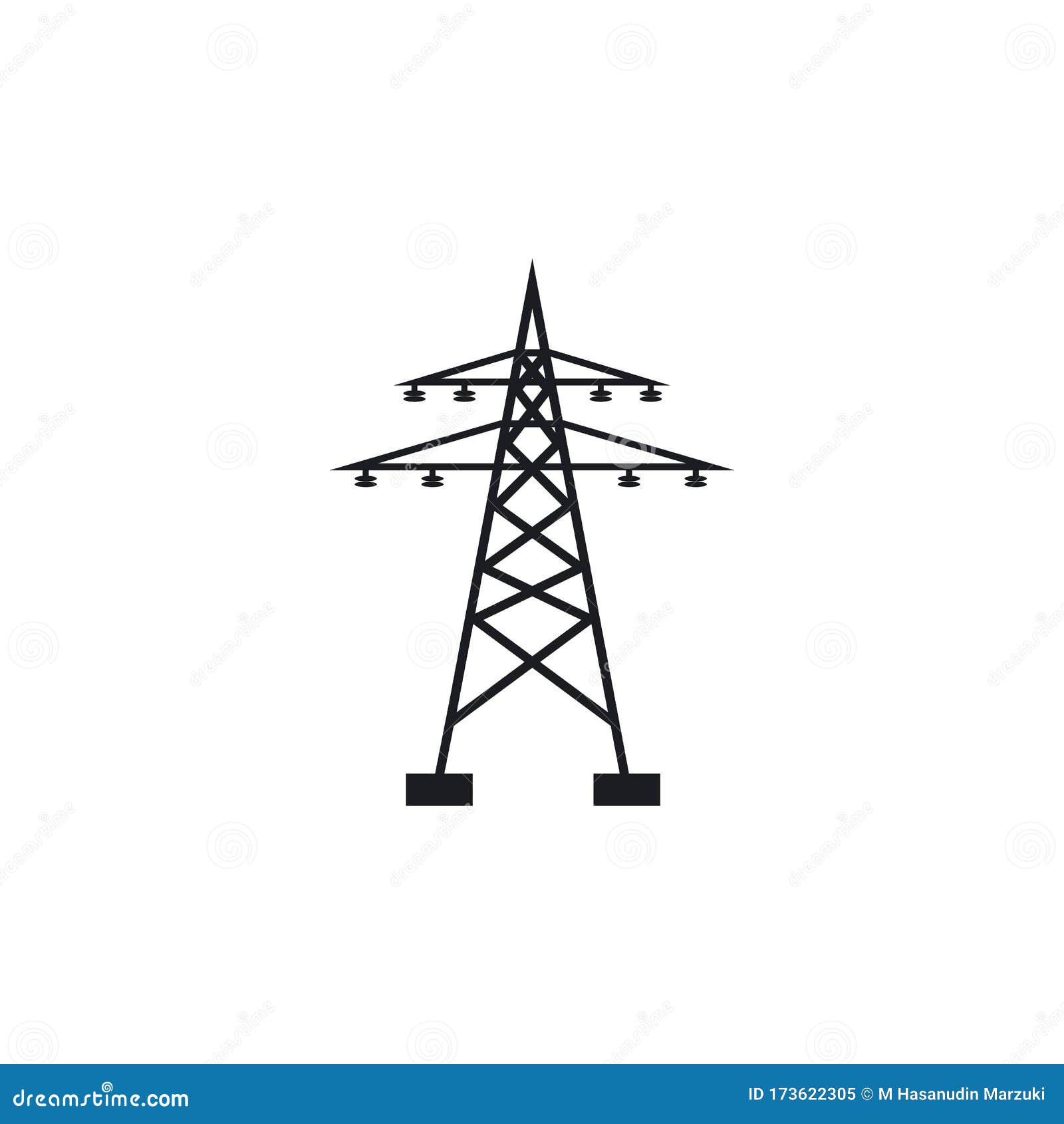 Electrical tower logo stock vector. Illustration of flat - 173622305