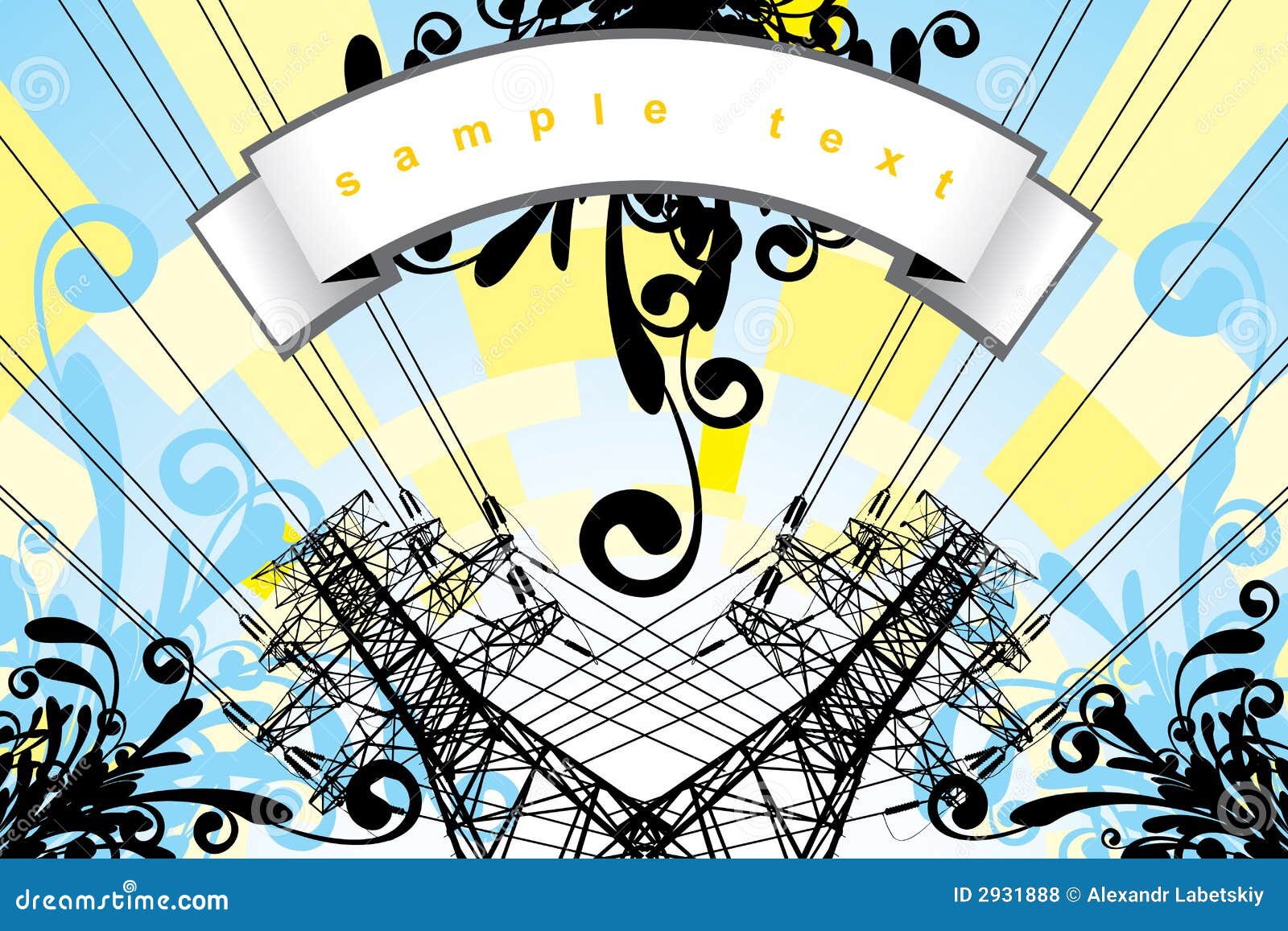 Electro stock vector. Illustration of element, curve, electrotower ...